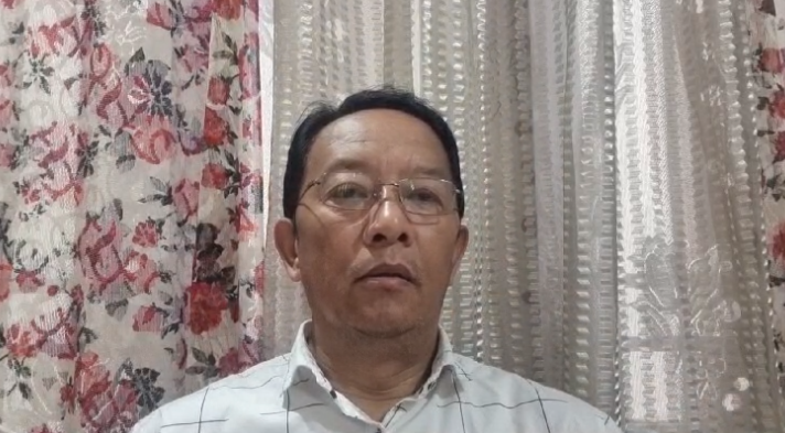 Congress leader Binoy Tamang appeals to the public to vote for BJP candidate Raju Bista ahead of ...